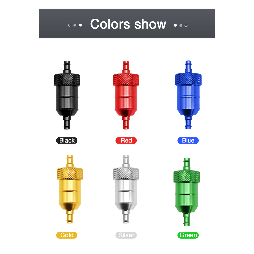 8mm CNC Aluminum Gasoline Cleaner Fuel Filter Motorcycle ATV Quad ...