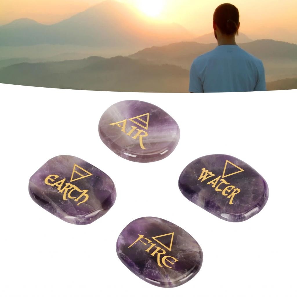 Buybest1 Rune Stones Oval Earth Air Fire Water Multipurpose Reiki ...