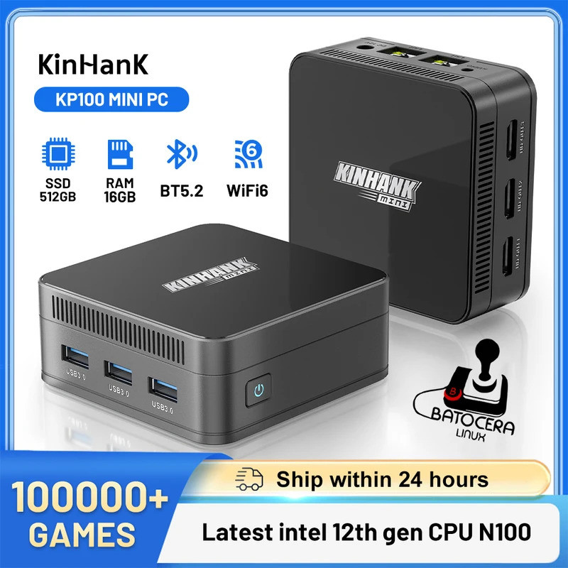 KINHANK Super Console KP100 Video Game Console 16GB DDR5 Batocera ...
