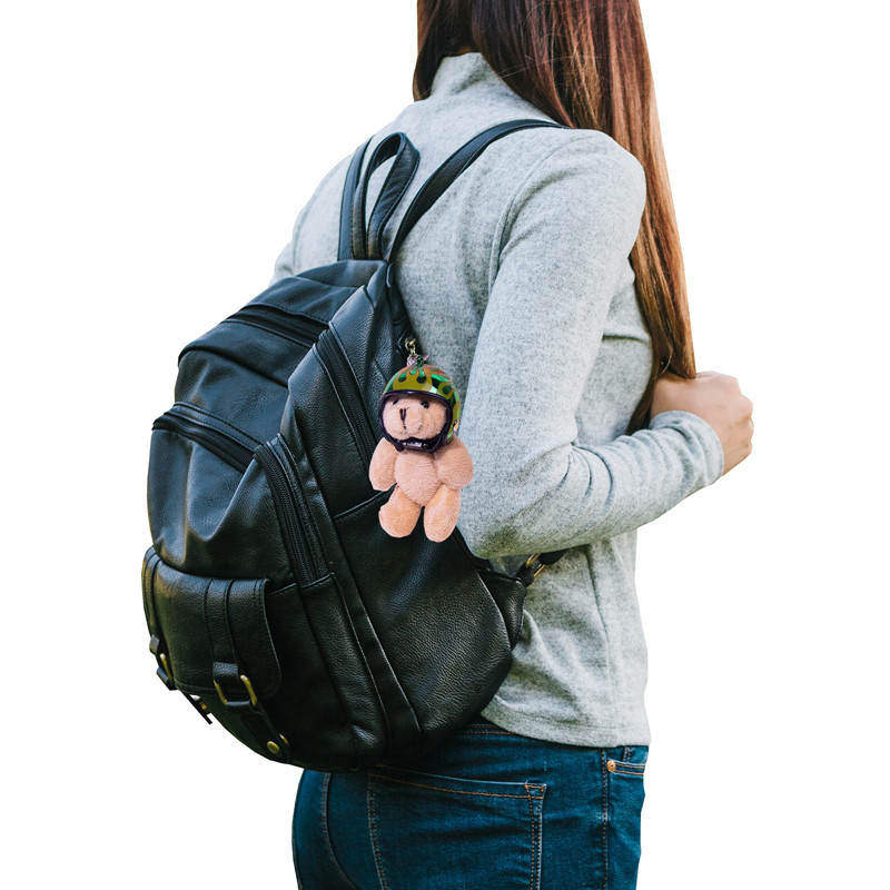 WY Korea Korea Ins Jewelry Cute Motorcycle Helmet Letter Bear Keychain ...