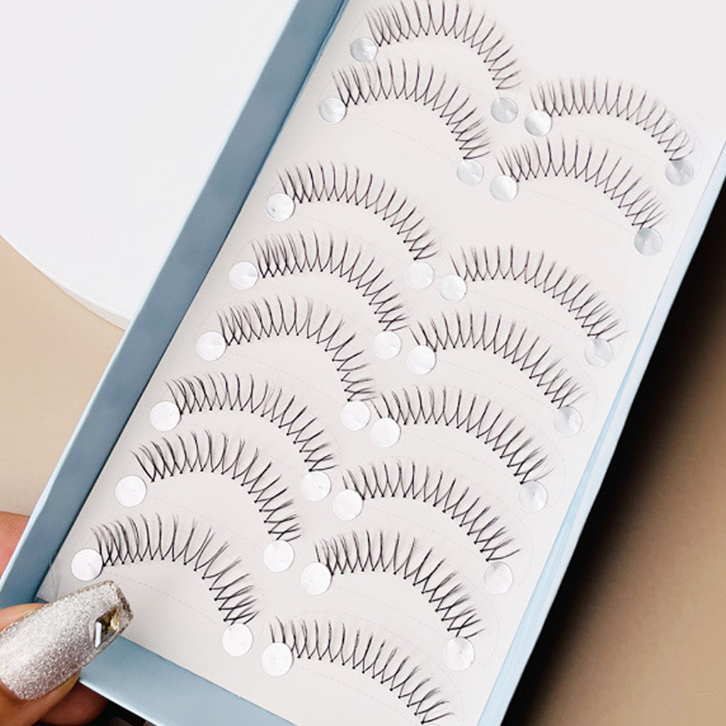 10 Pair Korean Girl Group U Shaped Cross False Eyelashes Natural ...
