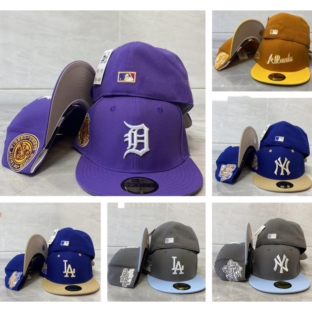 DetroitTigers Cap Fitted Hat Flat Brim Cap Full Closed Fit Caps ...