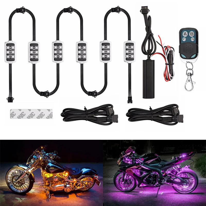 Car Motorcycle RGB LED Smart Brake Lights Atmosphere Light With ...