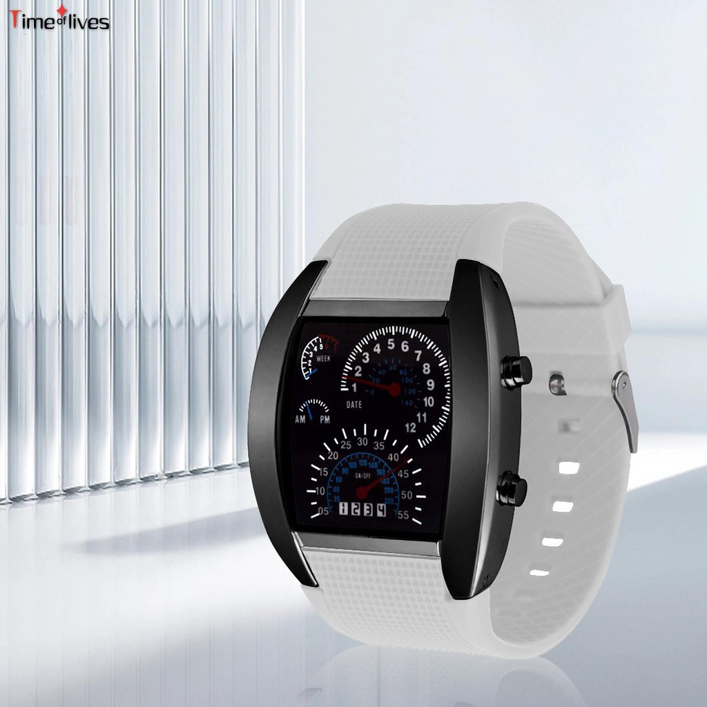 Men's Digital Wrist Watch with Wide-Angle Display LED Speedometer Dial ...