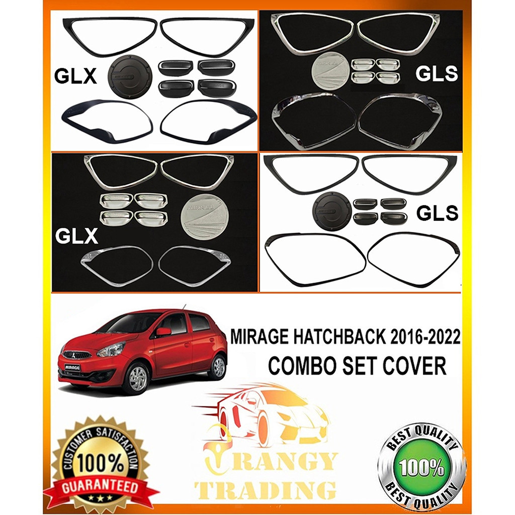 Mitsubishi Mirage Hatchback GLX / GLS 2016 to 2025 Garnish Combo Set ...
