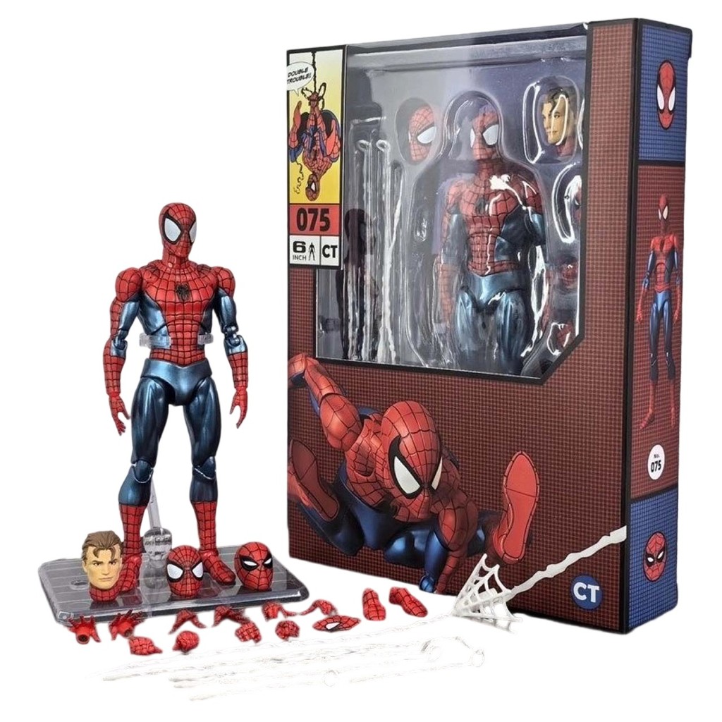 MAFEX 075 Comic Version Metallic Spider-Man CT Factory KO Peter Parker ...