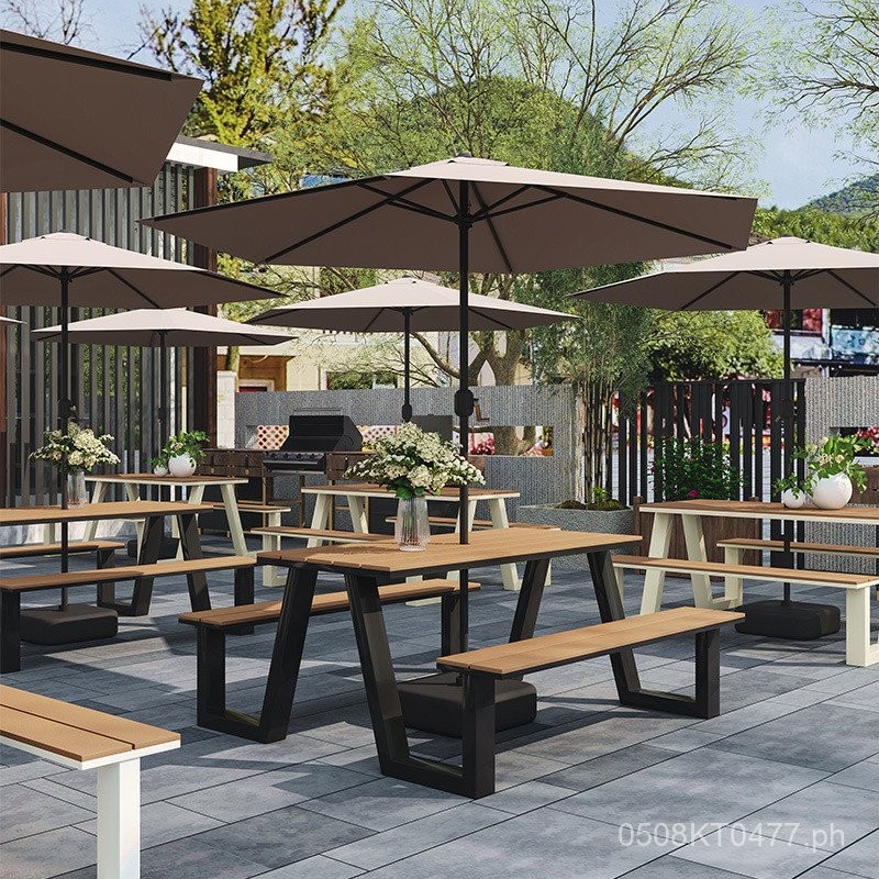 Outdoor Patio Set Square Combination Dining Table and Chairs with ...