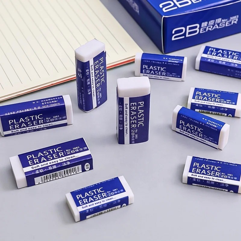 1pcs 2B white Plastic Eraser PVC Rubber student pencil eraser ...