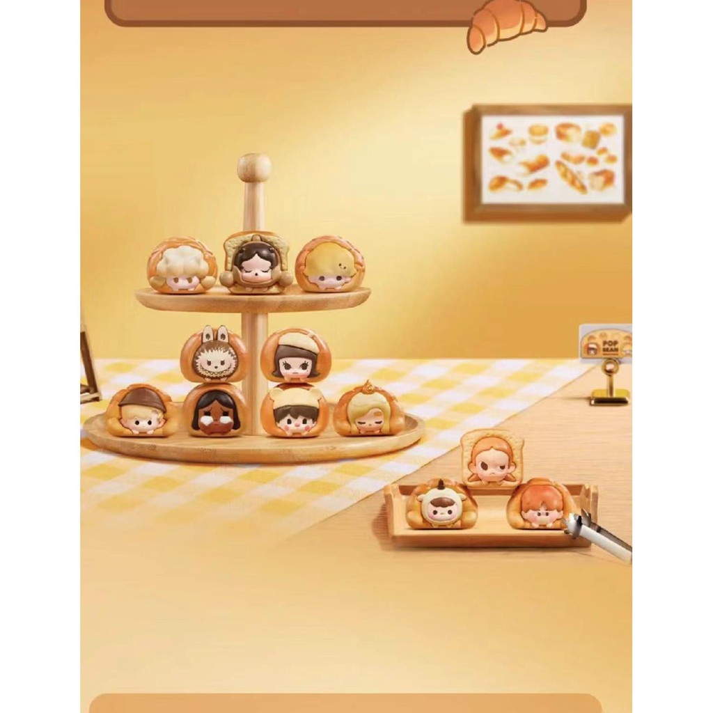 Labubu Doll Pop Mart POPBEAN Toast Series Static Hand-Made Creative ...