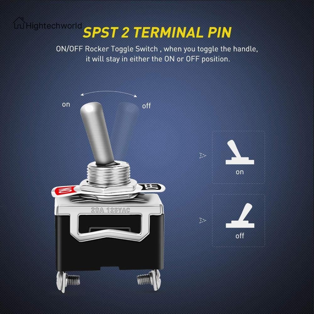 KN3C-101 SPST Rocker Toggle Switch 15A 250V / 20A 125V 2 Terminal ON ...