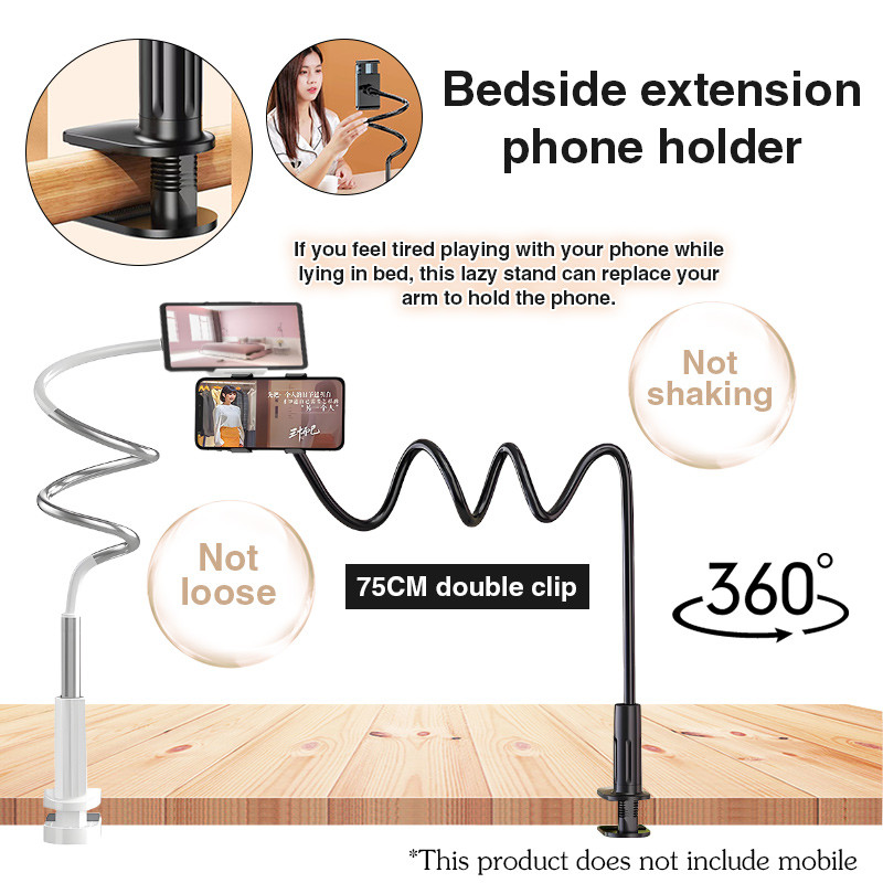 Universal Cell Phone Holder Flexible Long Arm lazy Phone Stands Clamp ...
