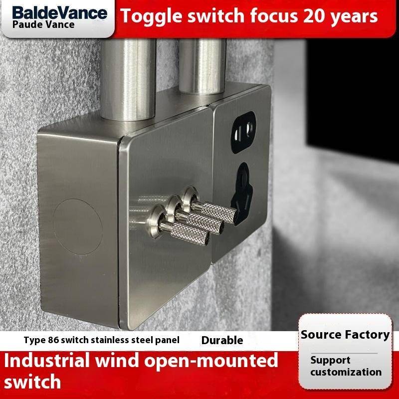 Socket Switch Surface Mount Industrial Style Switch Stainless Steel ...