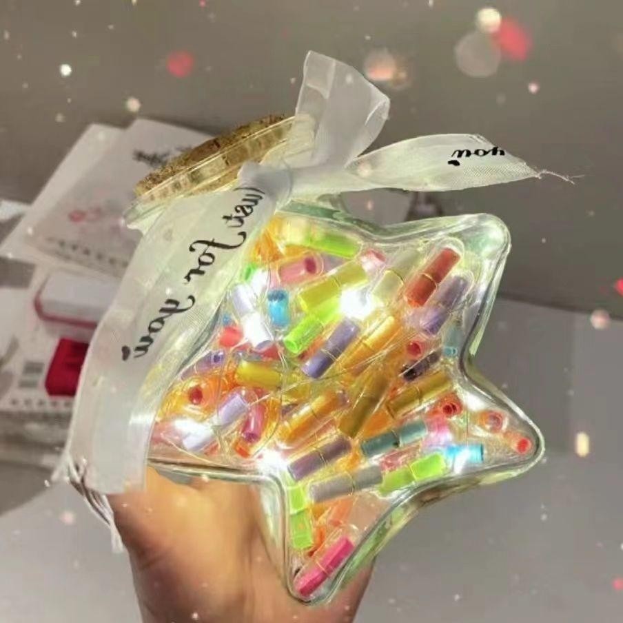1set Colorful Mini Wishing Paper Note Wishing Bottle Blessing Small ...