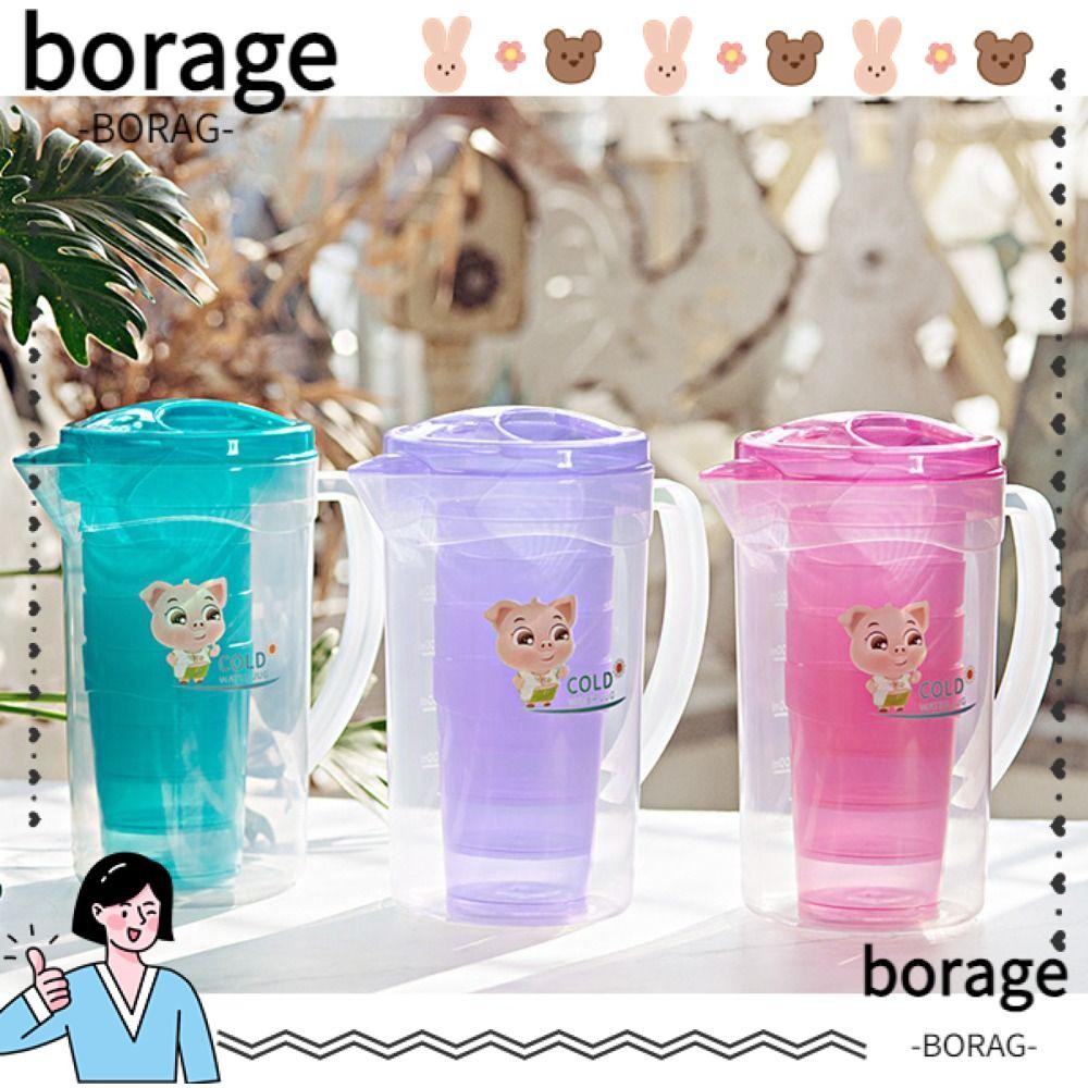 BORAG Pitcher with 4 Cups, Random Color Large Fiberglass Pitche, High ...