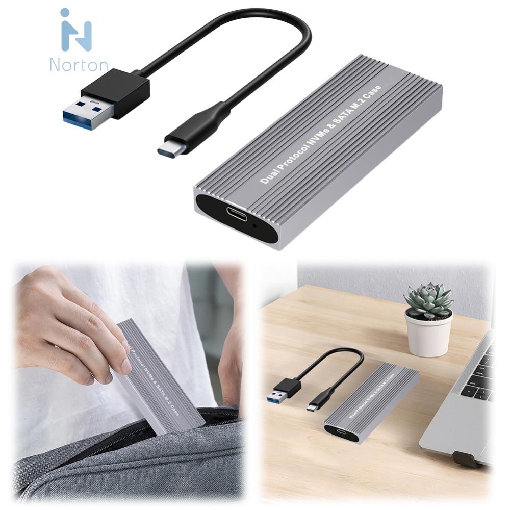 USB3.2 To M.2 NVME Hard Drive Enclosure 10Gbps PCIe 6Gbps SATA External ...