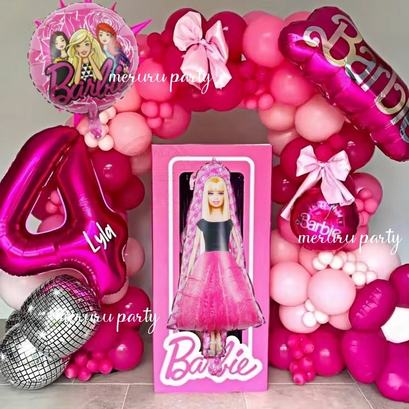 Barbie Theme Balloon Garland Arch Kit for Girls Birthday Princess ...