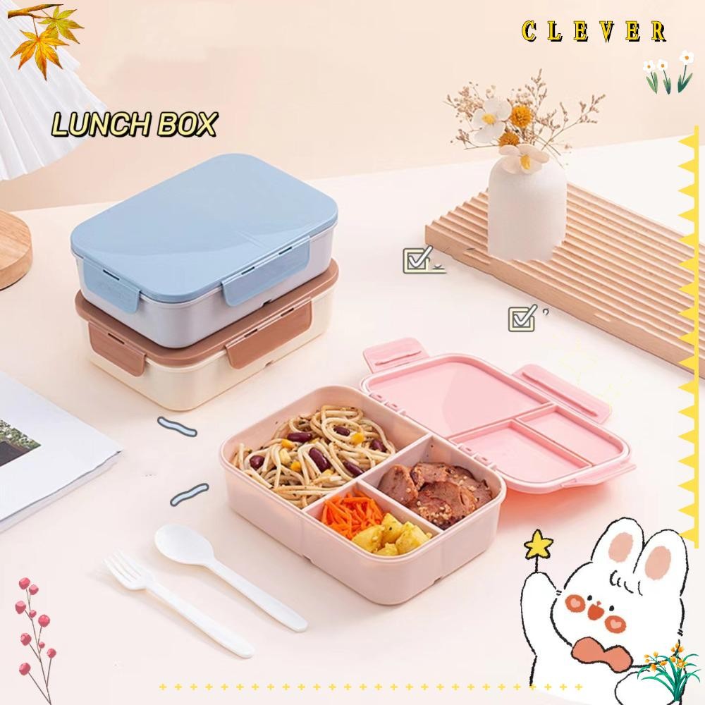CLEVERHD Bento Lunch Box, Plastic Leak-Proof Lunch Container ...