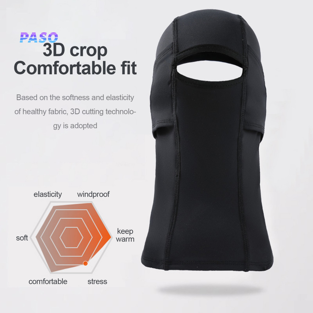 PAS- Comfortable Fit Ski Balaclava Ponytail Hole Ski Face Cushion Cozy ...