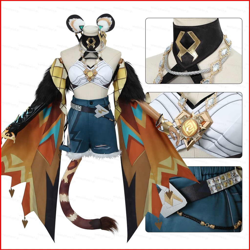 Jason Genshin Impact Natlan Xilonen dress wig shoes role play cosplay ...