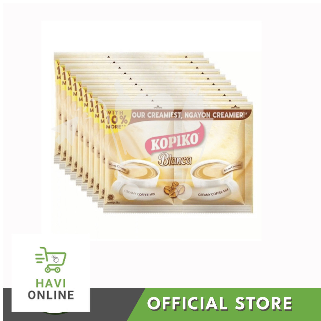 HAVI ONLINE KOPIKO BLANCA TWIN PACK 3IN1 COFFEE 58G x 10PCS | Shopee Philippines