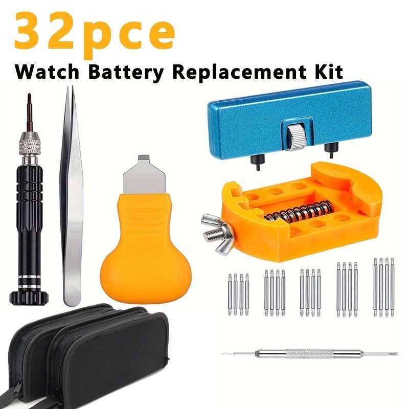 32 Piece Watch Battery Replacement Kit, Watch Repair Screwdriver, Watch ...