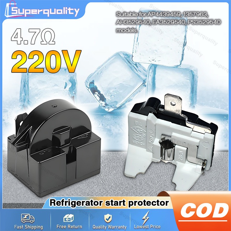 Universal Starter Relay for Refrigerators PTC Overload Protector Easy ...
