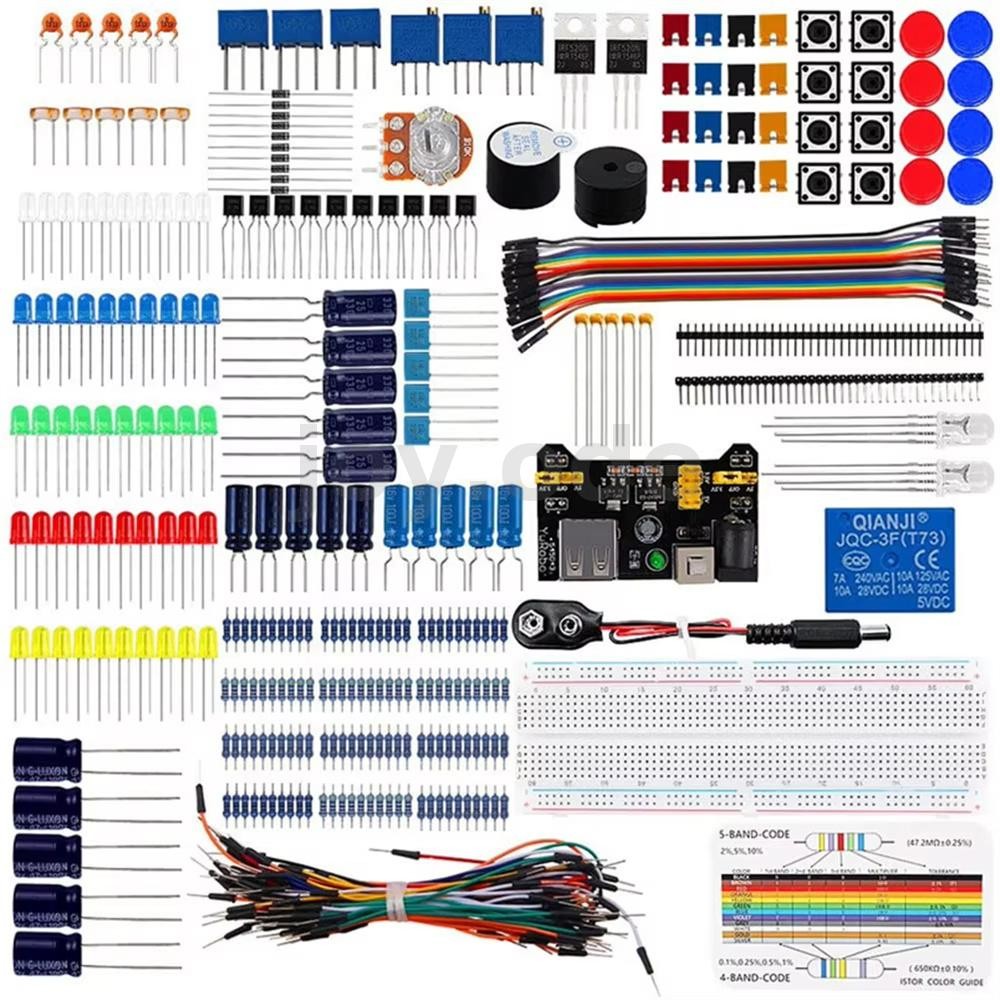 MB-102 830 Point Breadboard Kit Basic Electronics Component Starter Kit ...