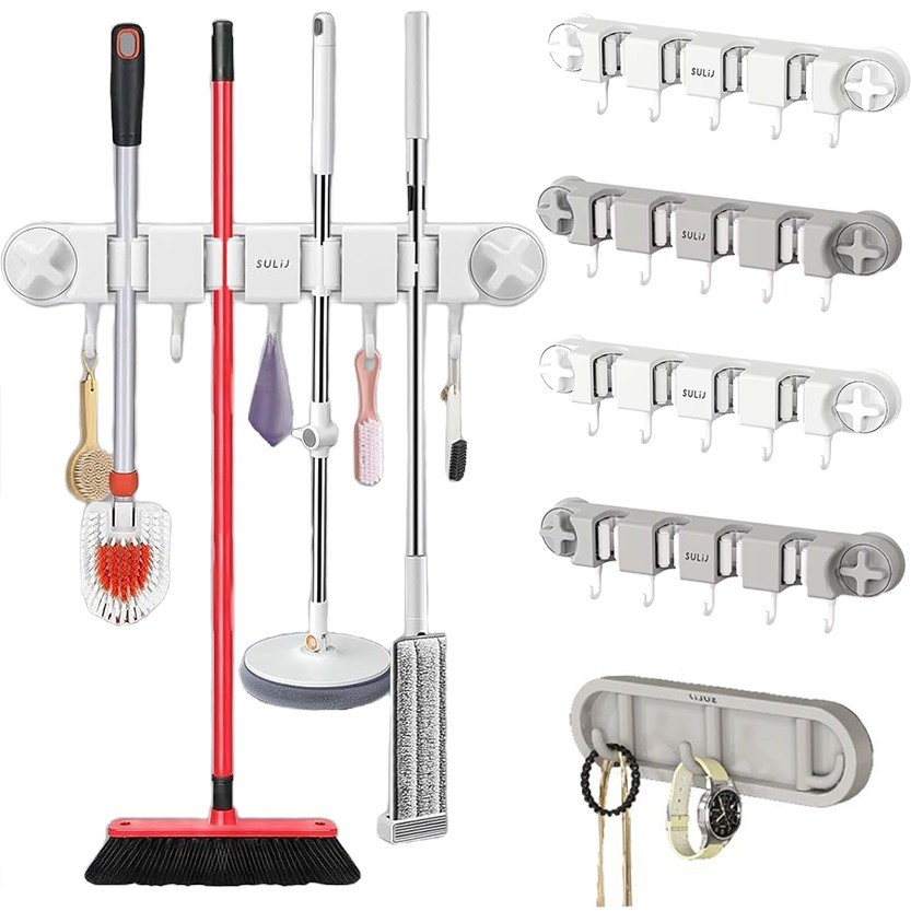 1/3Pcs Multifunctional Broom Holder / Suction Cup Mop Clamp / Wall ...