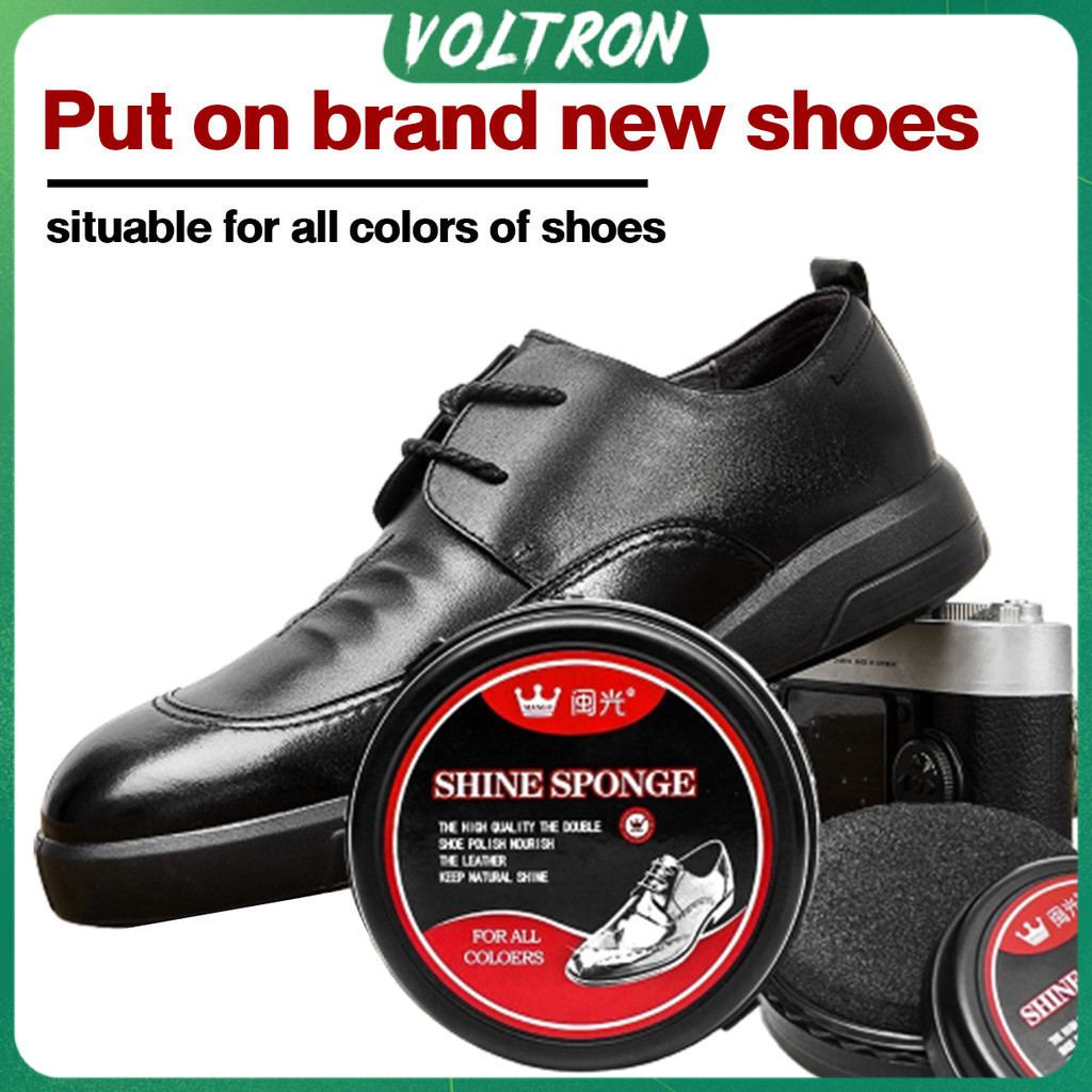 Colorless Shoes Wax Care Oil Cleaner Double Sided Shine Sponge Leather ...