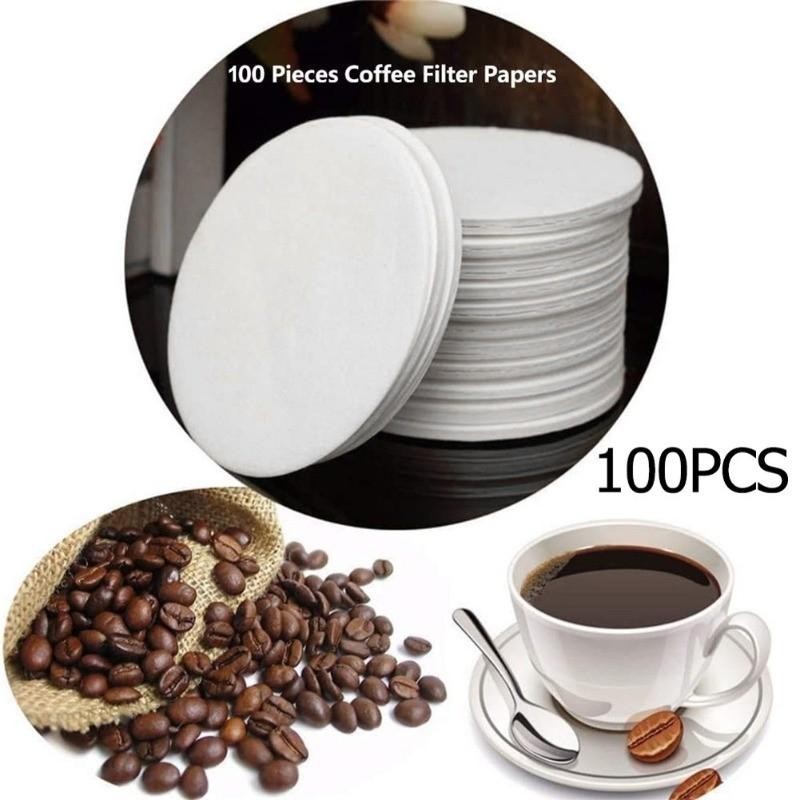 100Pcs 6cm Round Filter Coffee Pot Moka Pot Universal Filter Paper Hand ...