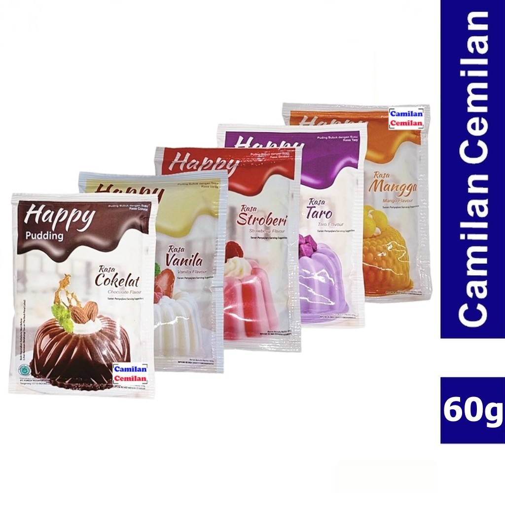 Happy Strawberry Pudding Chocolate Pudding Milk Powder 60 gr | Shopee ...