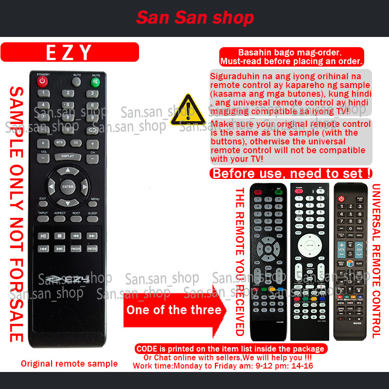 100% Universal remote control for ezy not smart led tv remote na gagana ...