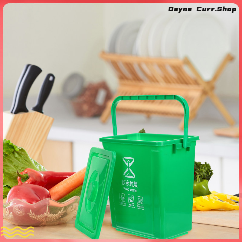 Trash Can with Lid Kitchen Compost Bin Garbage Cans Containers for Food ...