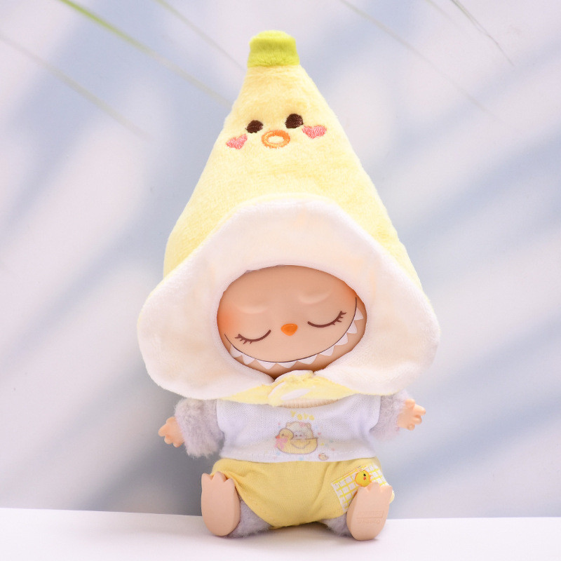 17cm labubu dolls Clothing Pendant labubu clothes Banana Headgear Duck ...