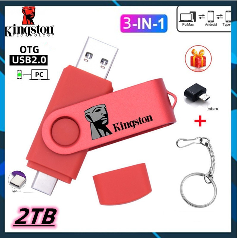 2TB OTG 3-in-1 USB Mini Type-C Flash Drive 64GB 32GB 16GB Android Phone ...