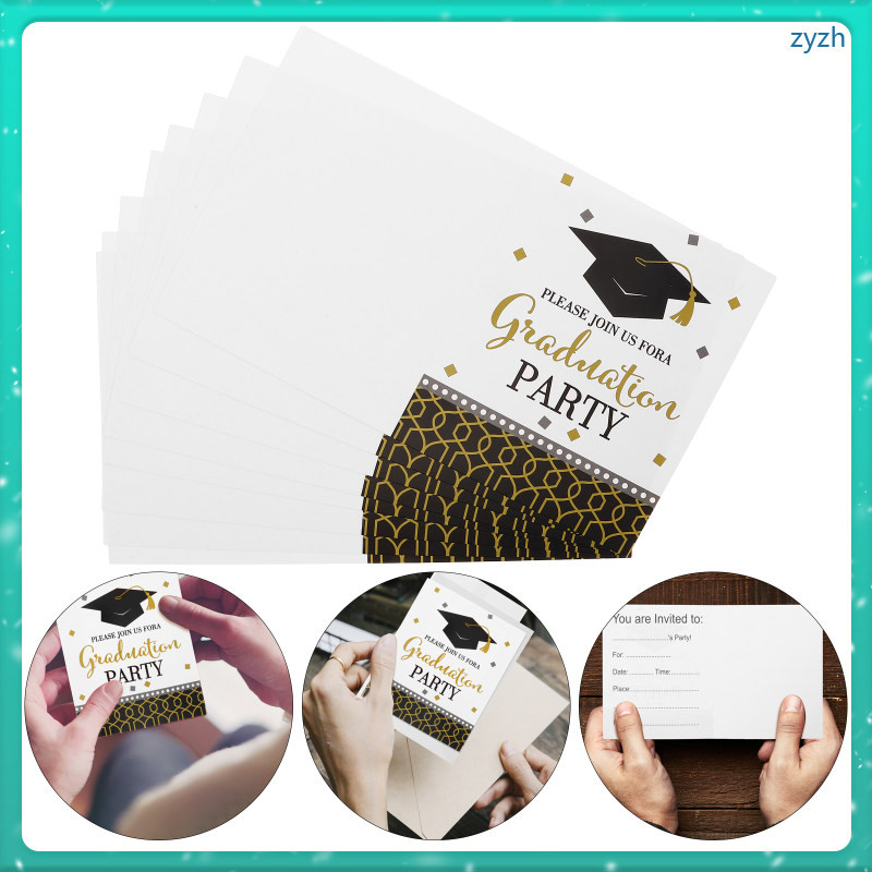 8Pcs Graduation Invitation Cards Grad Party Invitation Cards Paper ...