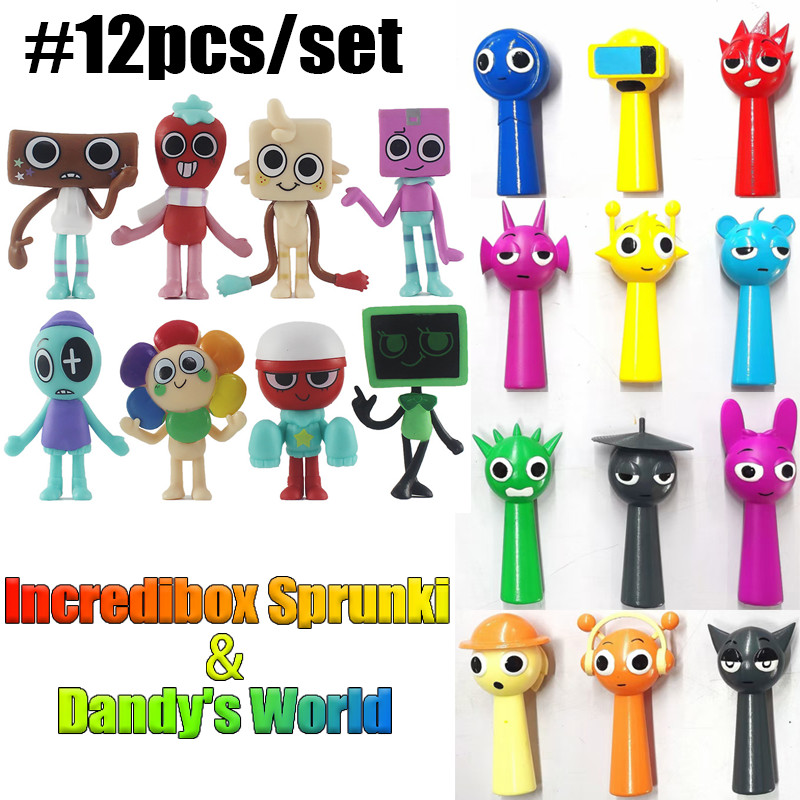 12Pcs Dandy's World Plush Scraps Action Figure Incredibox Sprunki Model ...