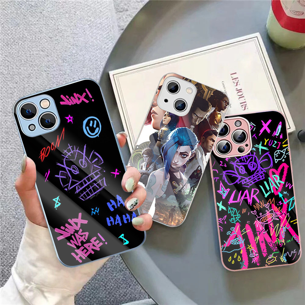 Arcane Girl Jinx Tempered Glass Phone Case Cover For iphone XR XS MAX ...