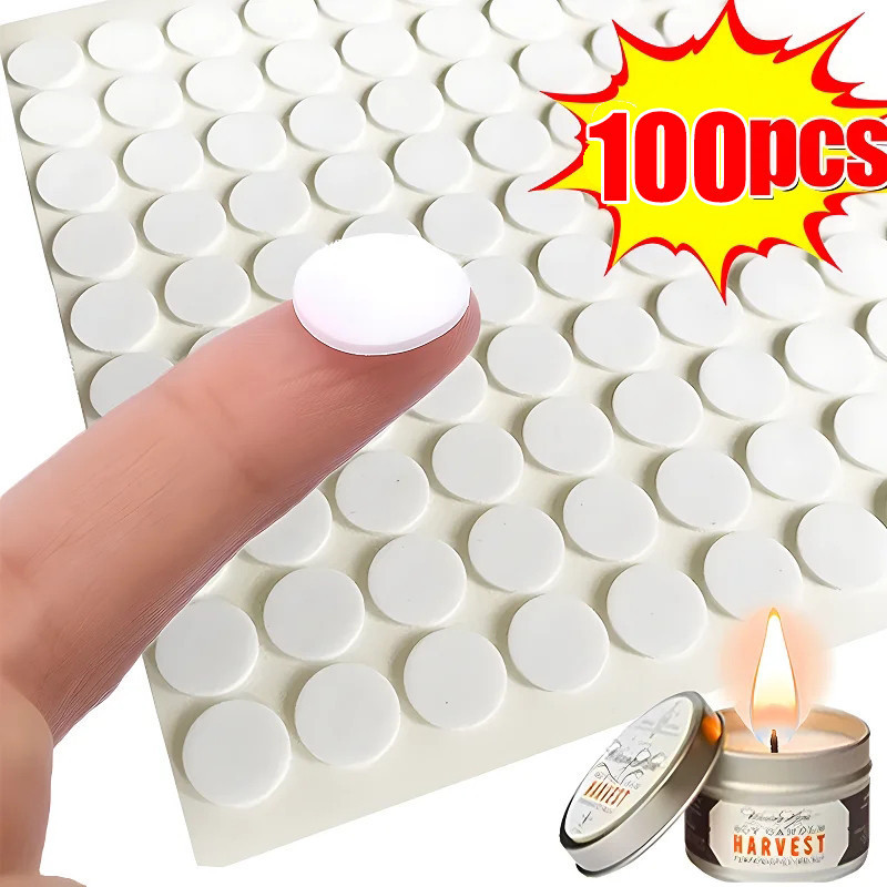 100 Pcs/5 Sheets Heat Resistance Candle Wick Stickers - Double-sided ...