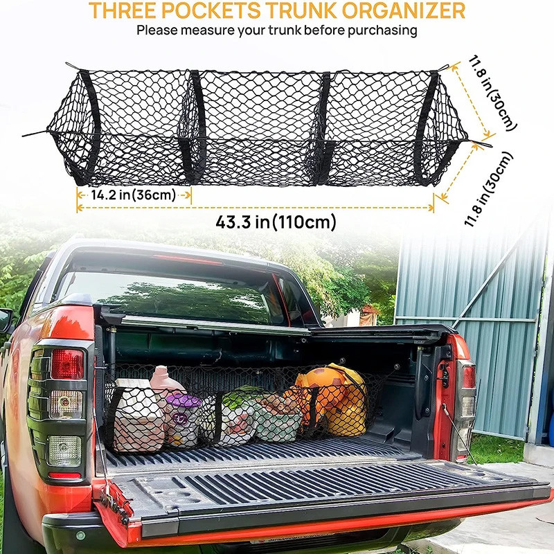 Pickup Mesh Pocket Cargo Net Trunk Bed Organizer Mesh Storage Net Truck ...