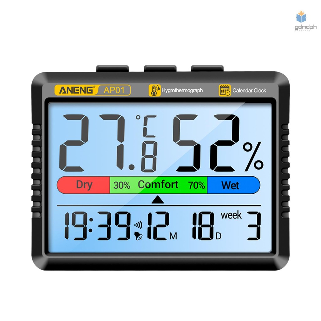 ANENG Display Reminder Reminder Meter Alarm Clock Temperature Humidity ...