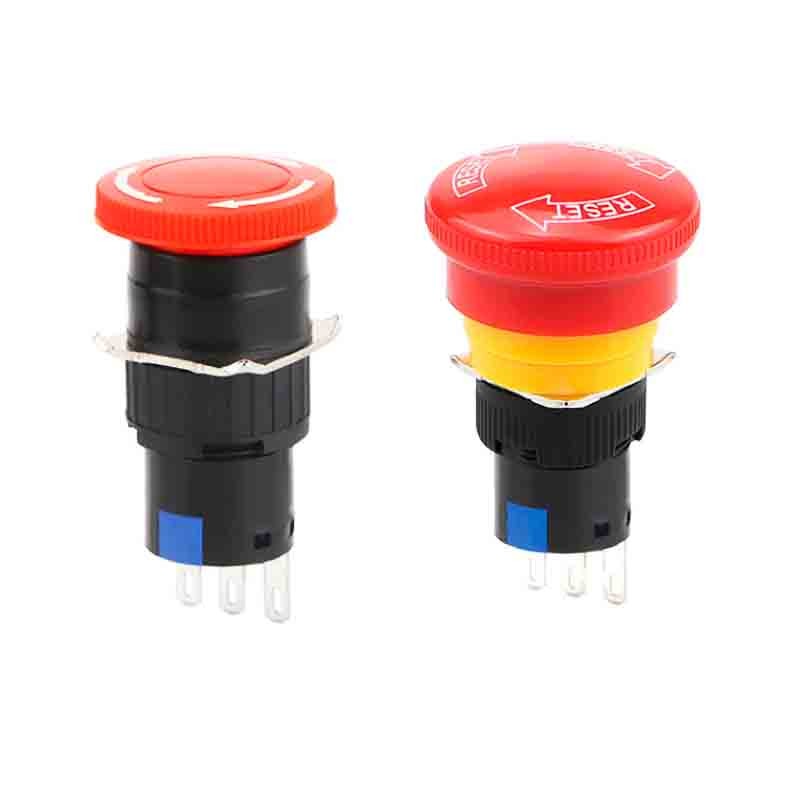 Mushroom head emergency button switch with self-locking LA16-11ZS A ...