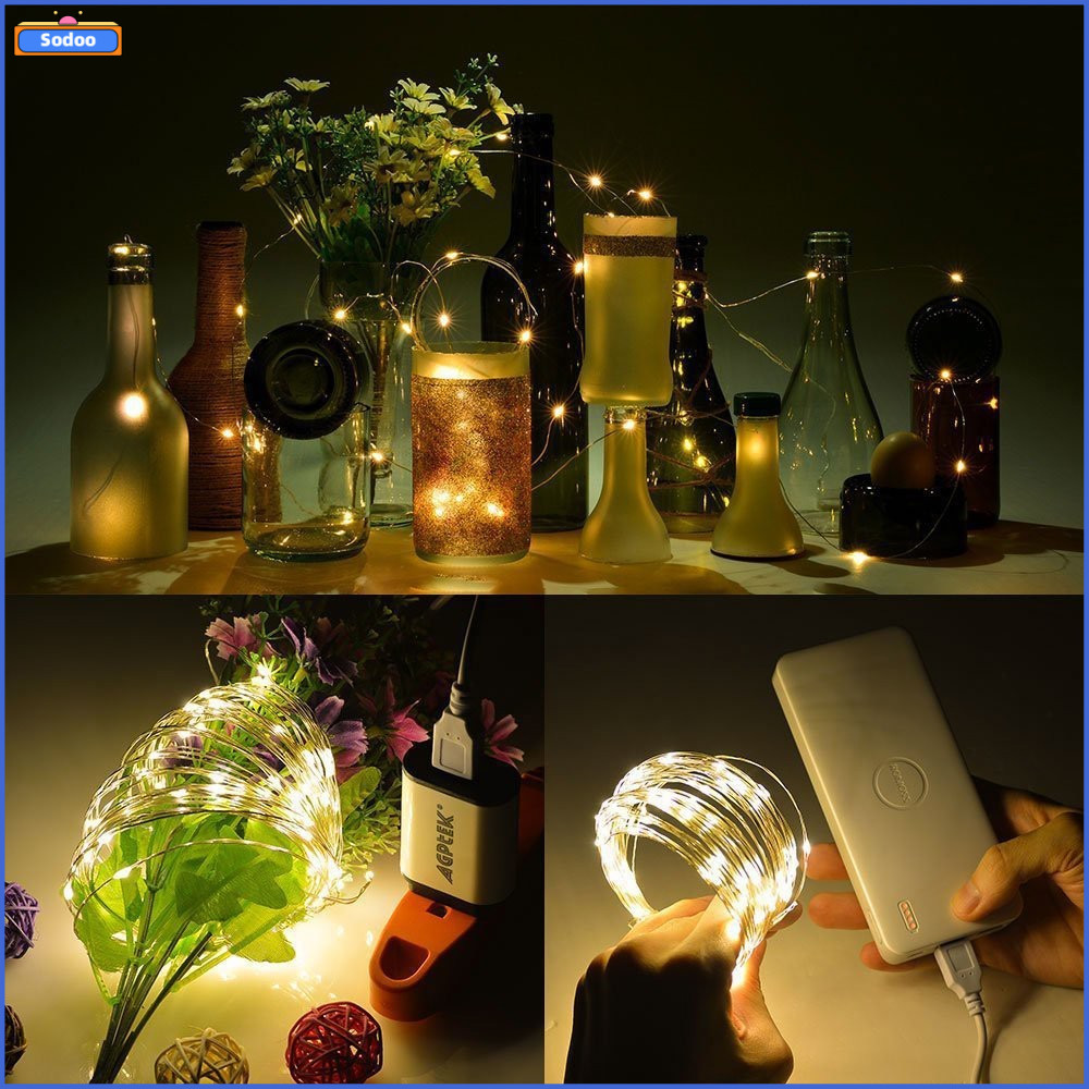 【⚡SD】USB Copper Wire Always-on Light String 100 Lights Waterproof ...