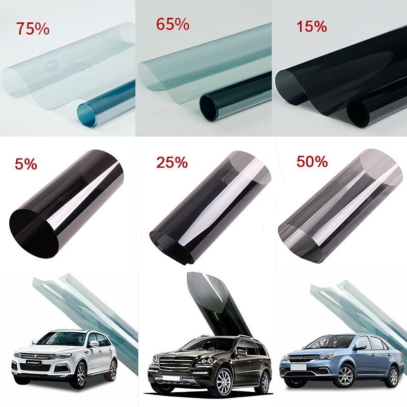 5/15/30/50/70% VLT Black Window Tint Film Glass Sticker Solar Sun Shade ...