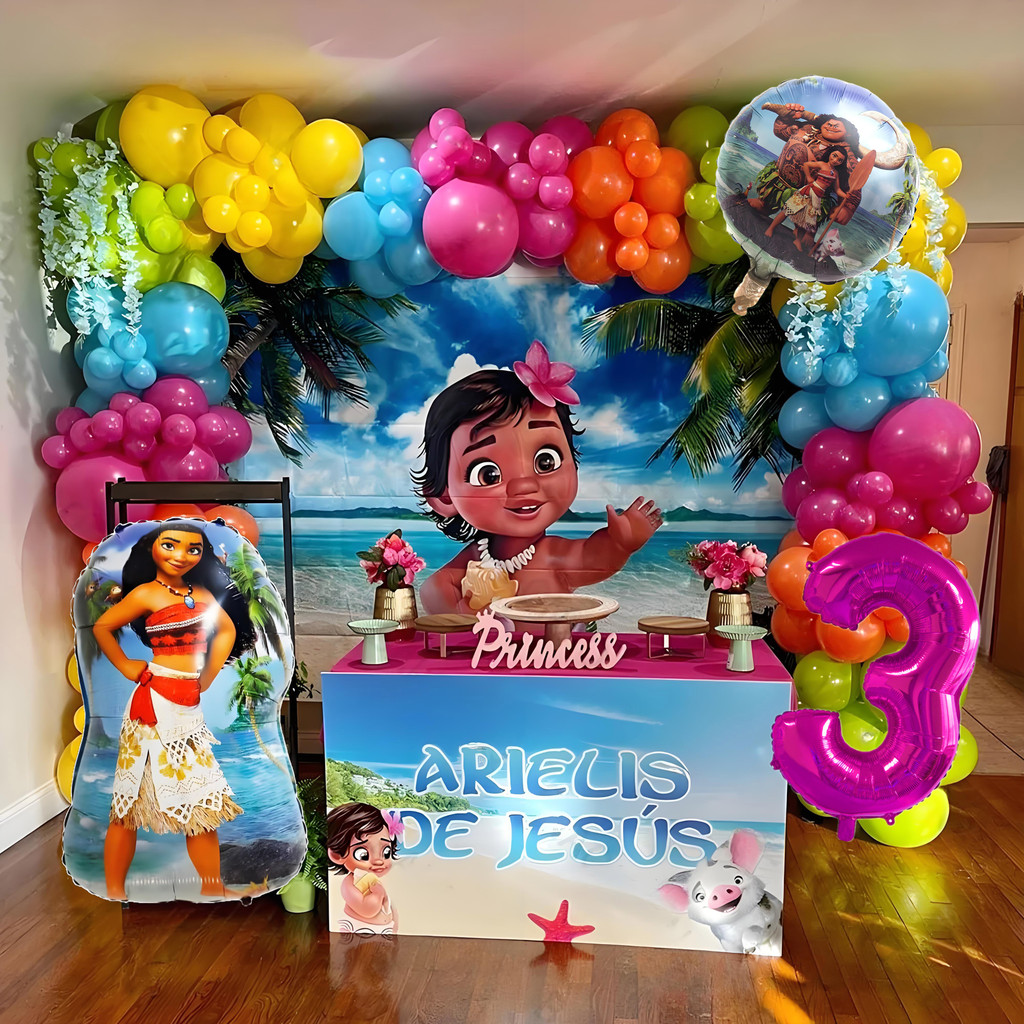 1Set Disney Theme Moana Party Balloons Garland Arch Kit with Moana Foil ...