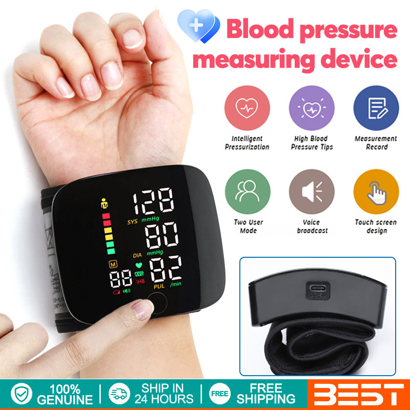 Wrist Charging Blood Pressure Monitor Voice Blood Home Measuring Device ...