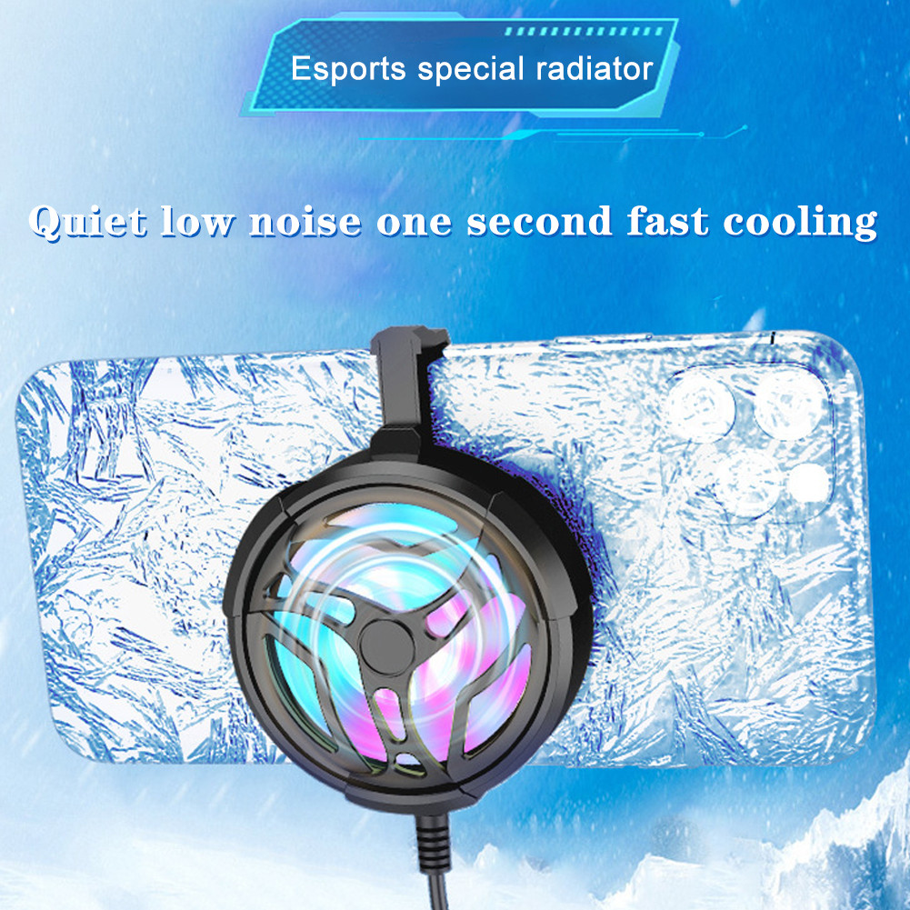Colored Lights Phone Radiator Universal Fast Cooling Fan Mobile Phone ...