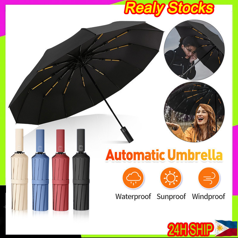 8/24 Ribs Umbrella Folding automatic With Uv Sun Protection Wind Proof ...