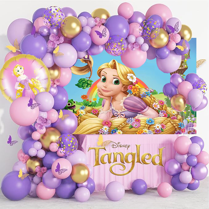 84pcs Disney Tangled Rapunzel Princess Balloon Girl Birthday Party ...