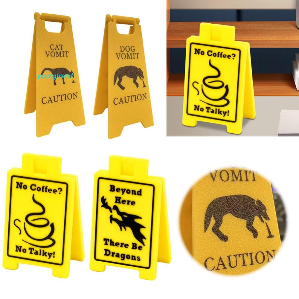 Cat Vomit Sign Funny Creative Caution Sign Novelty Desk Decoration Cute ...